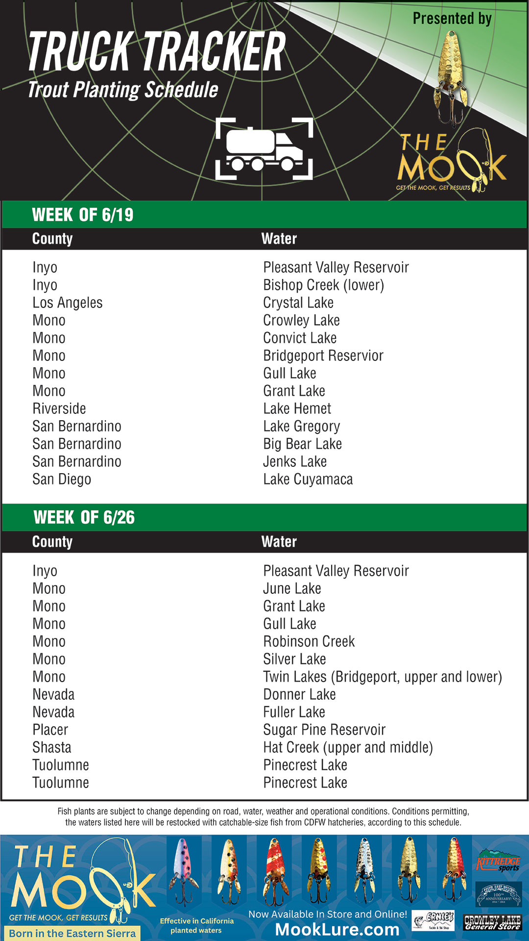 Truck Tracker – Weekly Trout Plants presented by The Mook lure ...